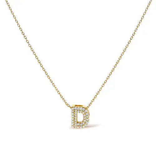 HAUS OF BRILLIANCE 10k Gold Diamond Accent Initial Pendant Necklace - Yellow | D